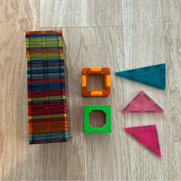 Toys | Set Of 46 Magnets Kids Different Square Triangle | Poshmark